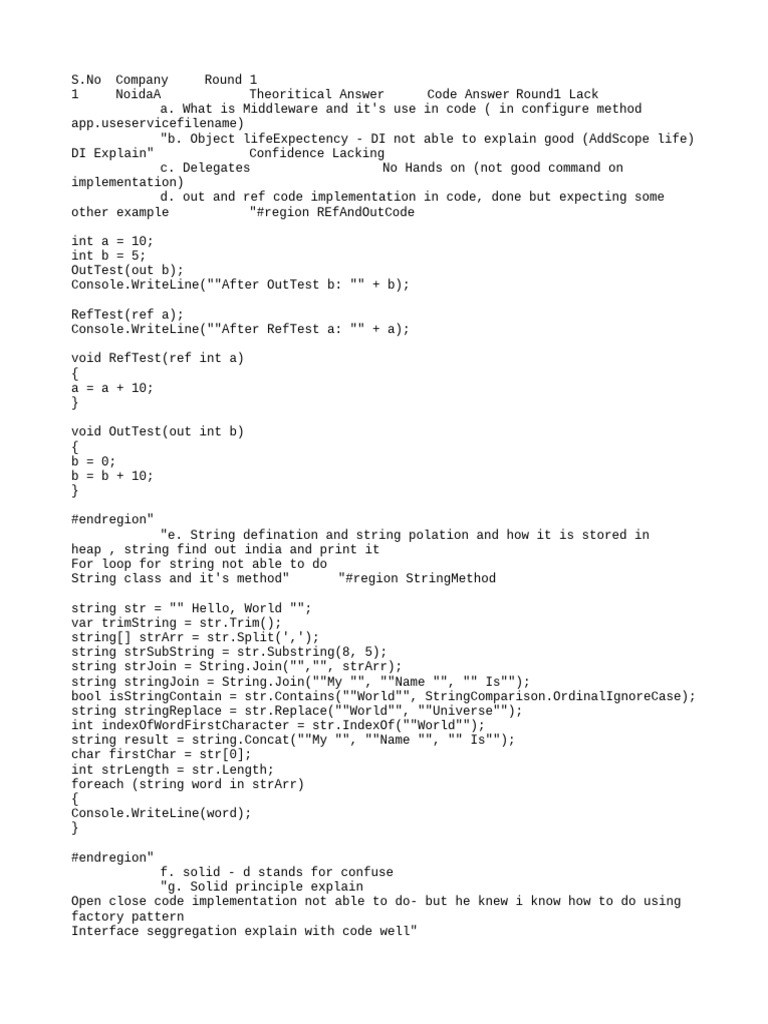Dot Net Interview Question Practice Text | PDF | Language Integrated ... Dot Net Interview Question Practice Text | PDF | Language Integrated ...