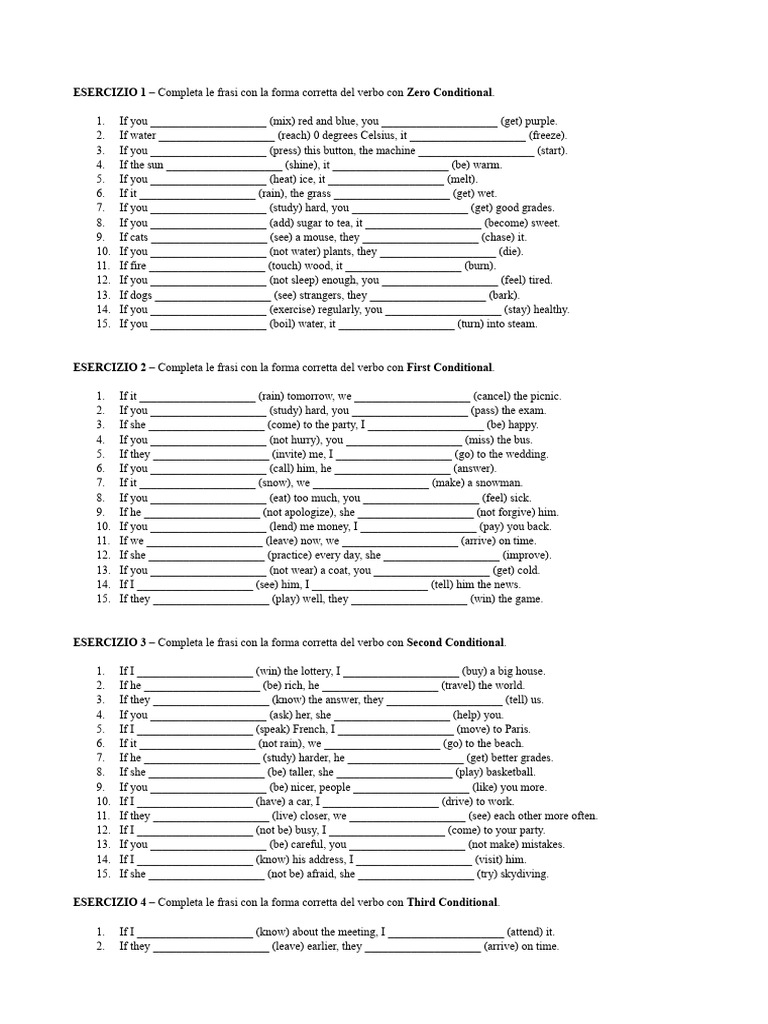 03 Conditional - Esercizi | PDF | Language Arts & Discipline