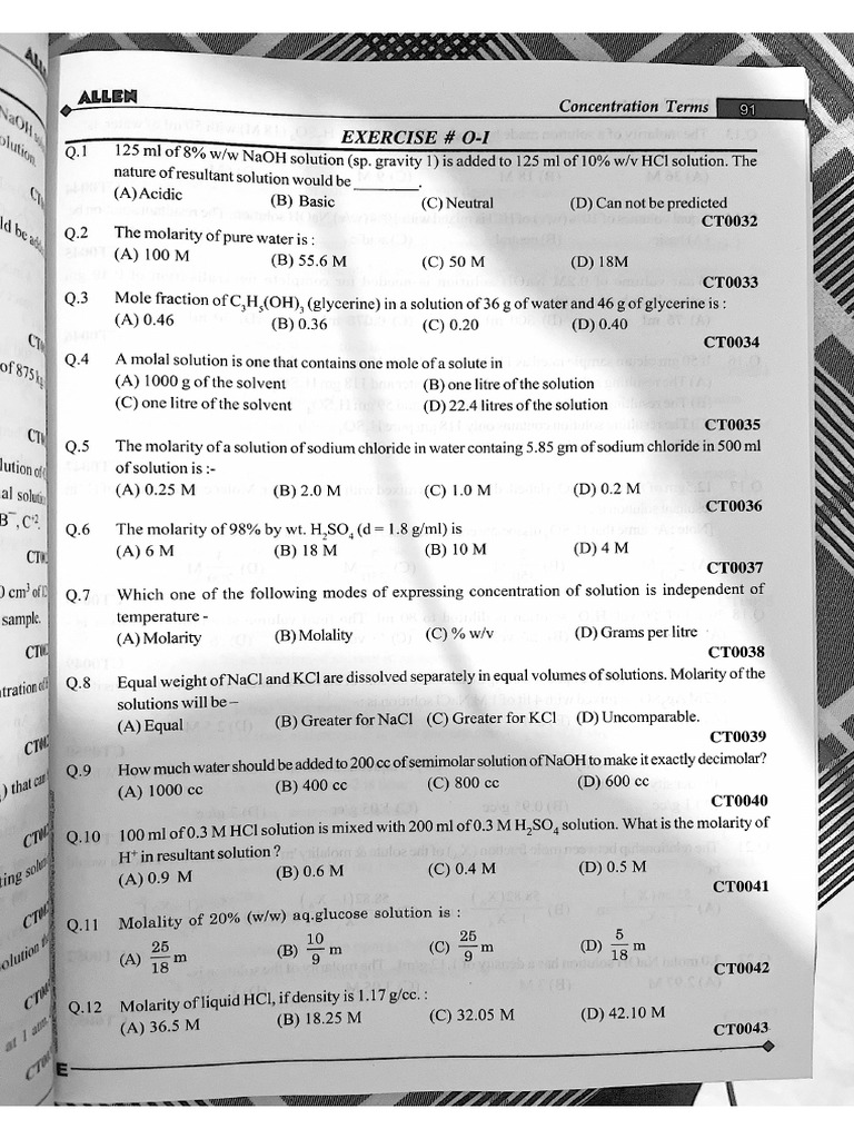 Concentration Terms | PDF