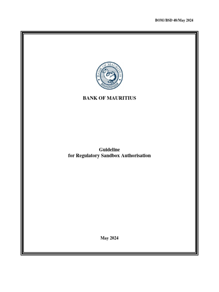 Guideline For Regulatory Sandbox Authorisation | PDF | Risk | Banks