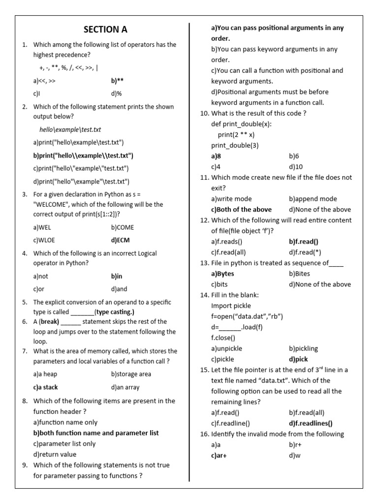 50% CS Answer Key 02.08.24 | PDF | Parameter (Computer Programming) | Scope (Computer Science)