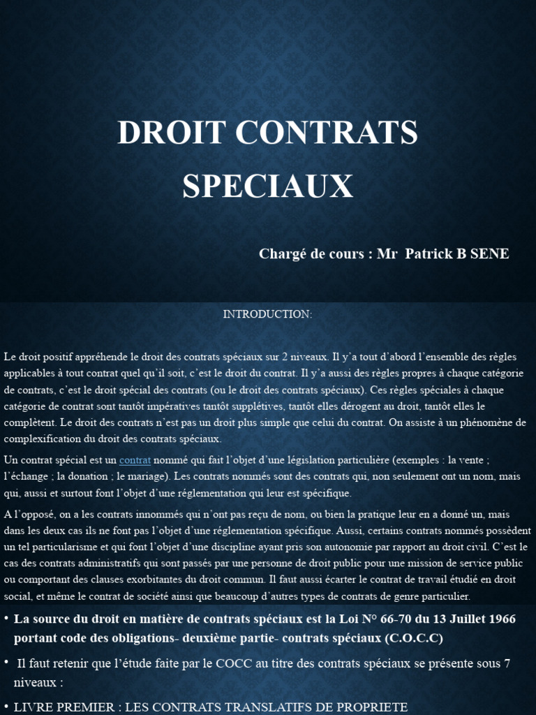 Contrats Speciaux - La Vente | PDF | Sodles | Prix