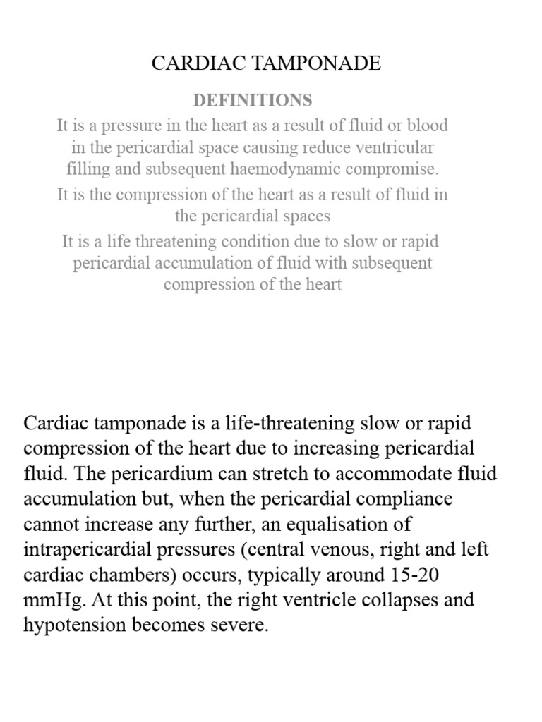 Cardiac Tamponade | PDF | Heart | Cardiovascular System