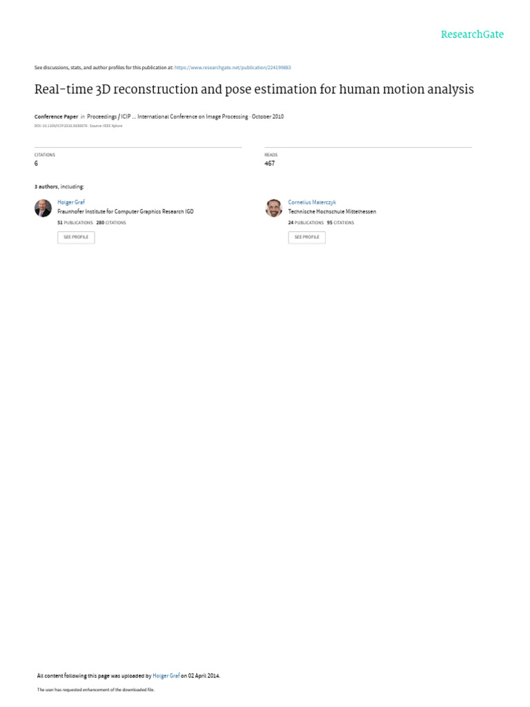 Real Time 3d Reconstruction And Pose Estimation Fo Pdf 3 D Computer Graphics Computer Vision