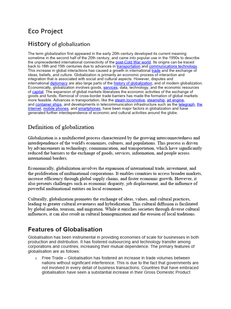 Eco Ka Project | PDF | Globalization | Outsourcing