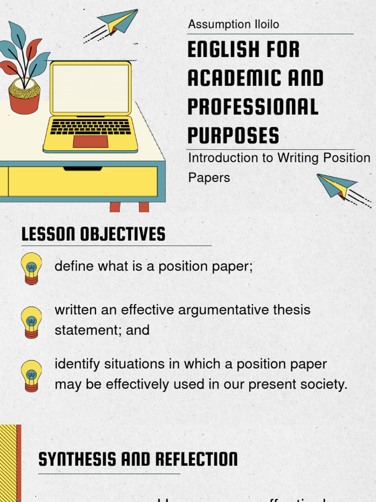 Introduction to Writing Position Papers | PDF | Evidence