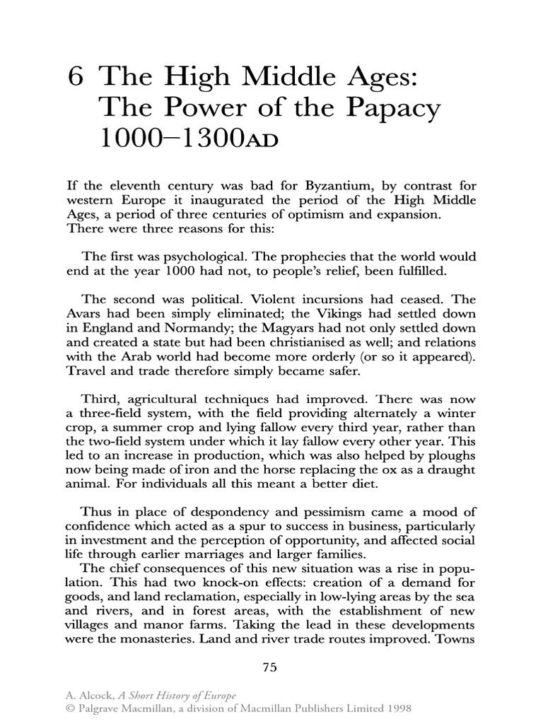 High Middle Ages Power of The Papacy | PDF | Flanders | Guild