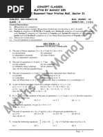Pair of Linear Equations in Two Variables Class 10 Worksheet Maths ...