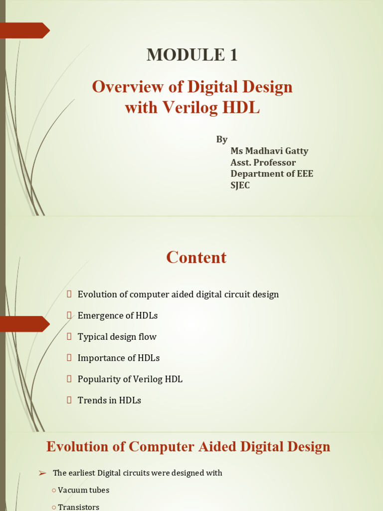 Module 1 | PDF | Hardware Description Language | Integrated Circuit