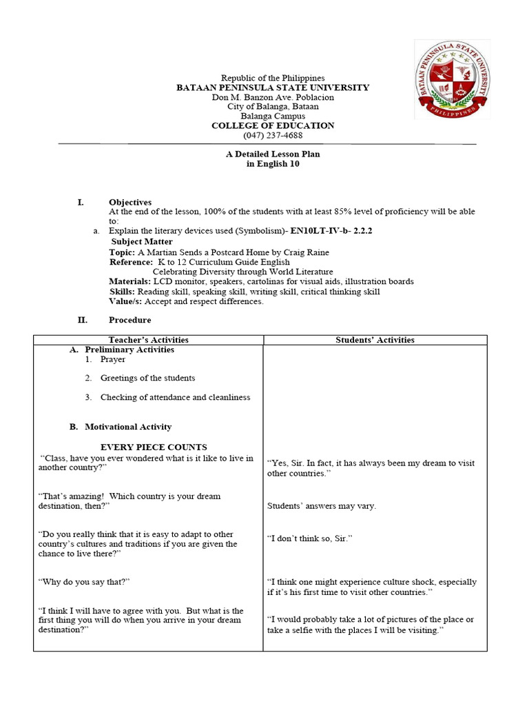 A Martian Sends A Postcard Home by Craig Raine | PDF | Postcard | Weather