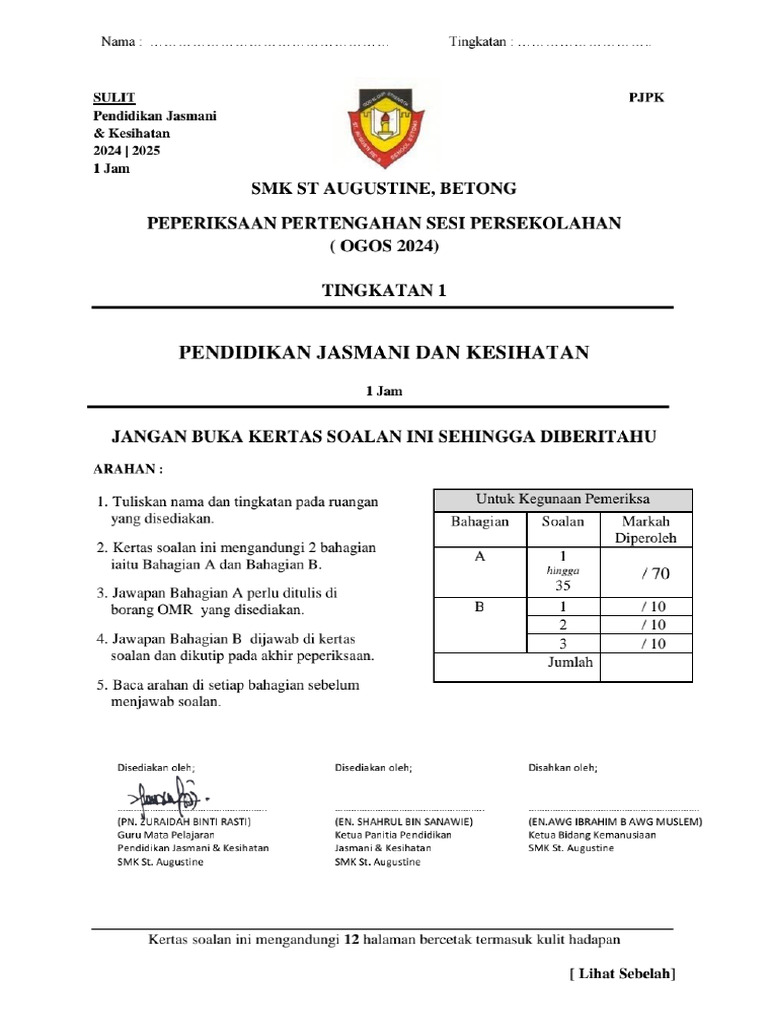 Skema PJPK T1 | PDF