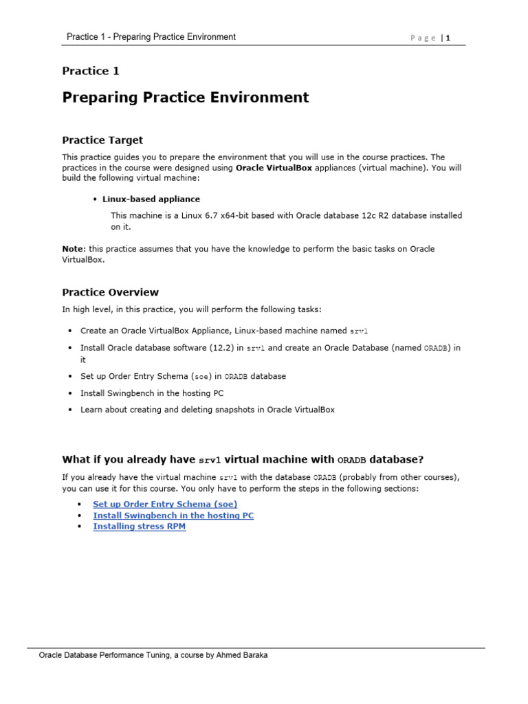 Practice 1 - Preparing Practice Environment | PDF | Computer File ...