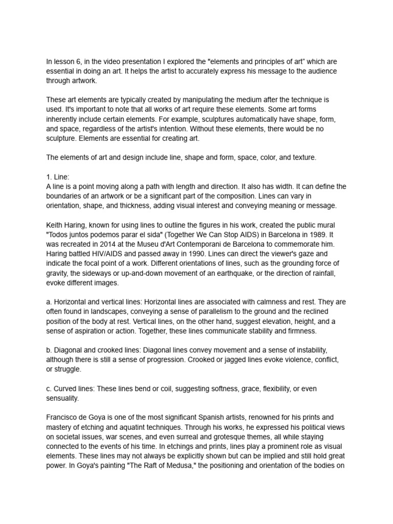 LESSON 6 (Lessons Learned/ Observations) Art Appreciation | PDF ...