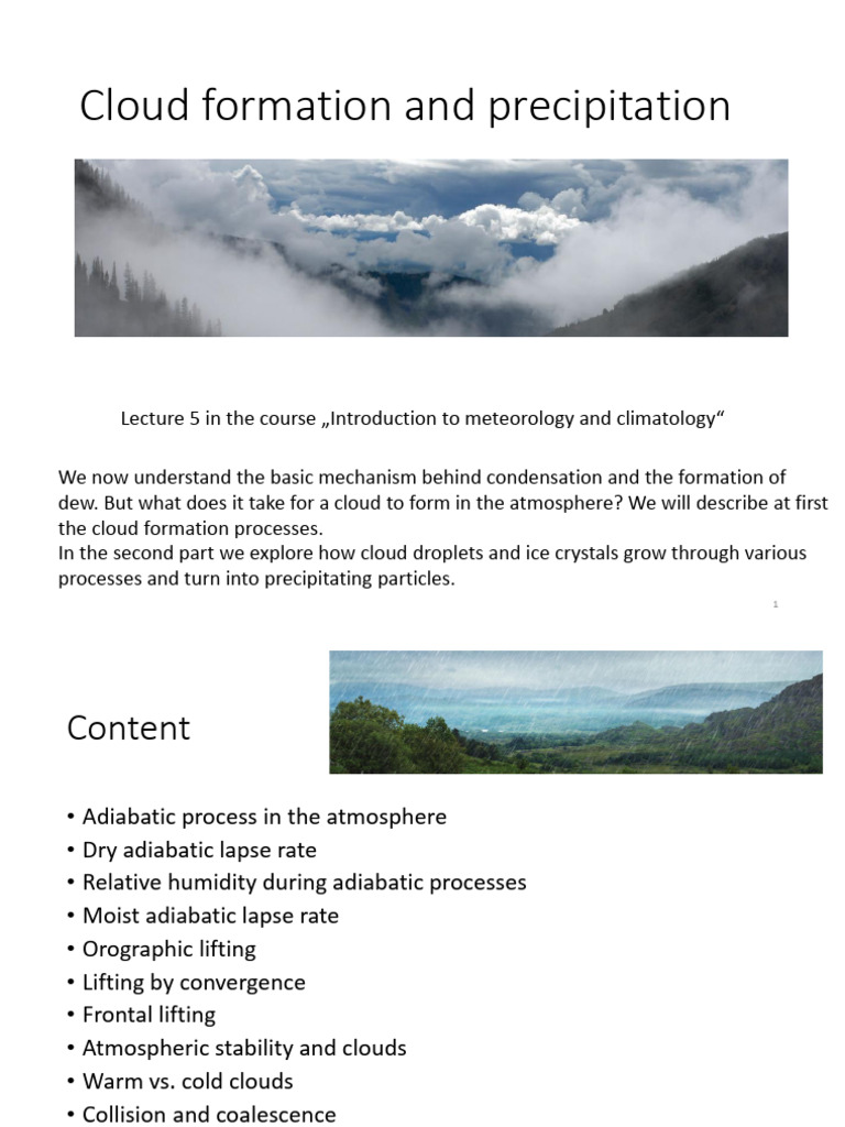 Cloud Formation and Precipitation Processes | PDF | Cloud | Buoyancy