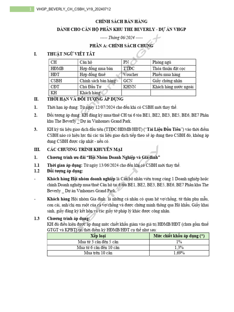 VHGP - CT - PK4 - 240712 - CSBH V19 - KH | PDF