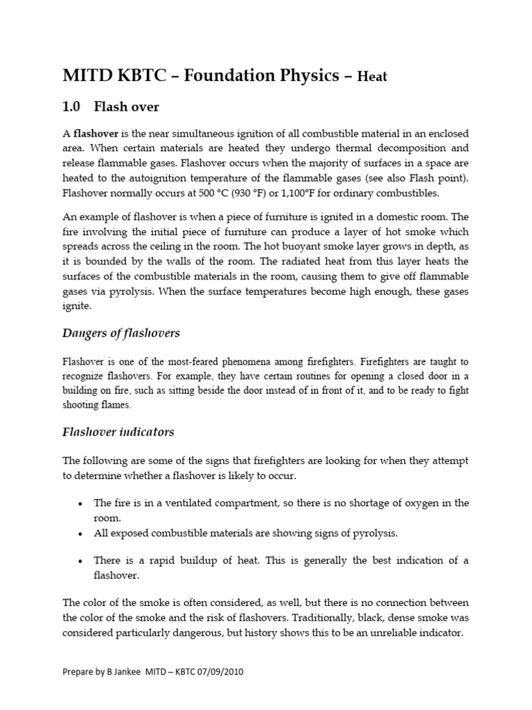 Understanding Flashover in Fire Safety | PDF | Industrial Processes ...