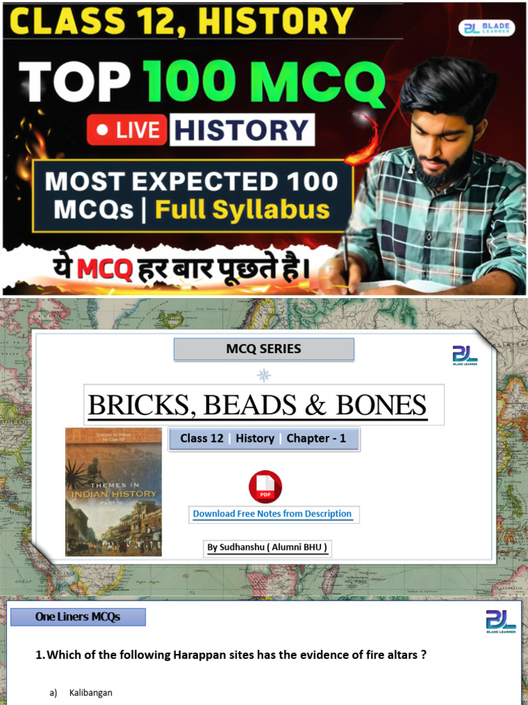 Class 12 History IMP MCQs All Chapters 7915253b 372c 4596 86f0 793196a8de42 | PDF