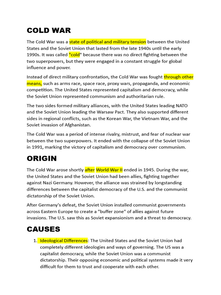 Cold War | PDF | Cold War | Gulf War