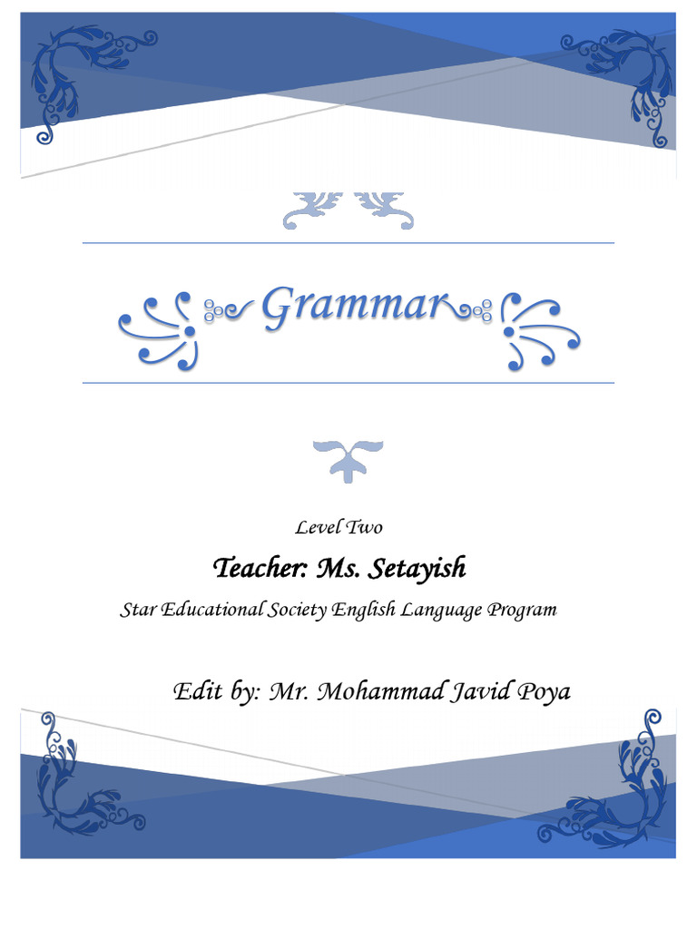Level Two Grammar | PDF | Pronoun | Verb