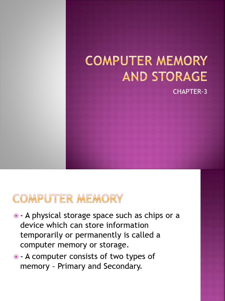 Computer Memory Basics | PDF | Computer Data Storage | Dvd