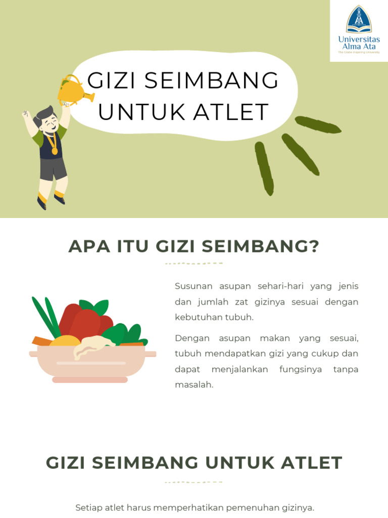 Gizi Seimbang untuk Performa Atlet | PDF | Memasak, Makanan, & Anggur ...