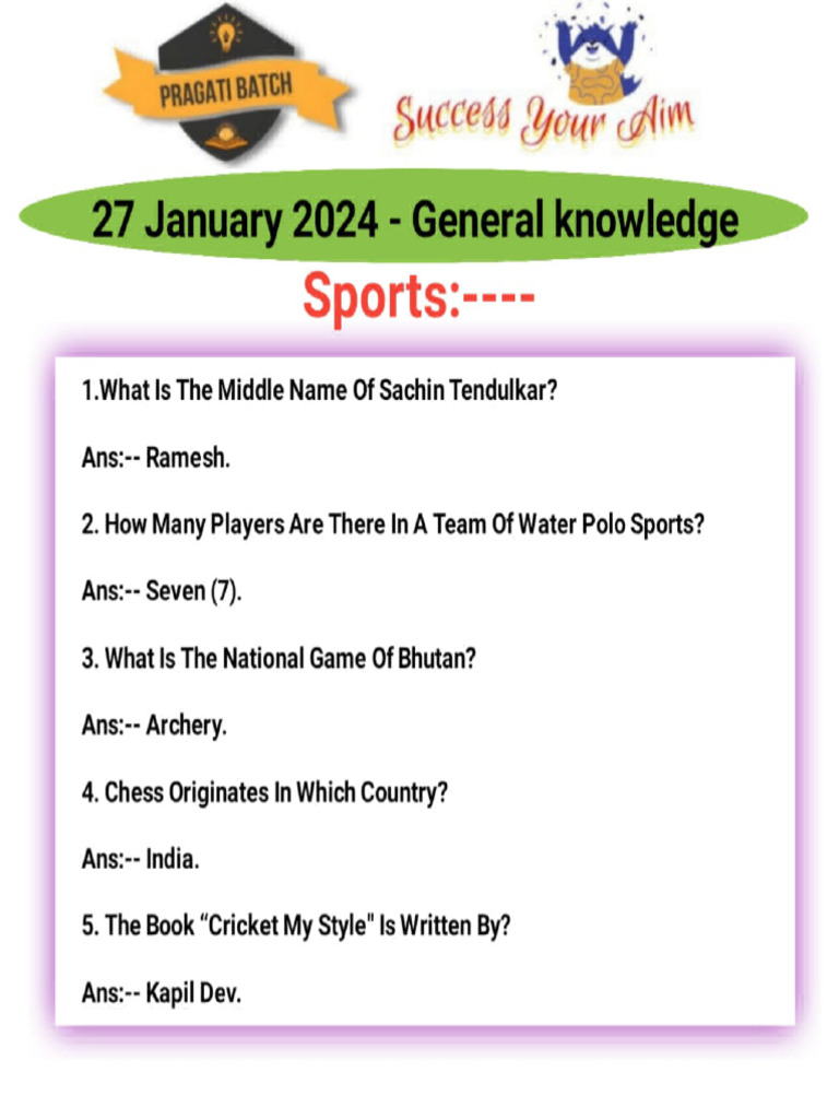 (Part 10) General Knowledge | PDF