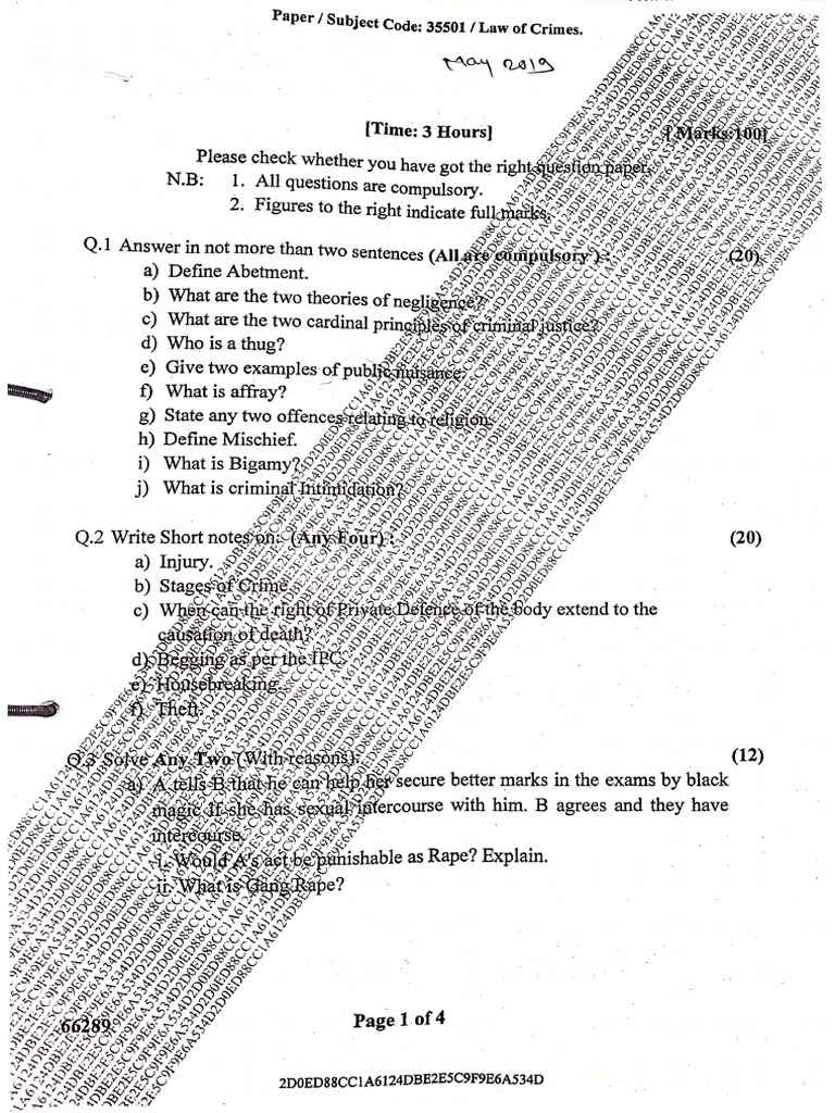 IPC Questions Paper | PDF