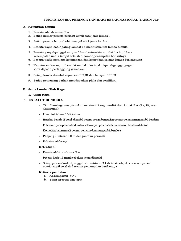 JUKNIS LOMBA Estafet Bendera | PDF