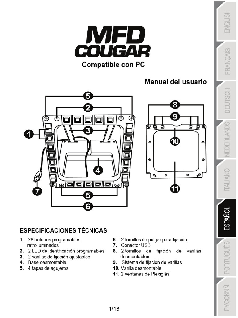 Thrustmaster MFD Cougar Pack | PDF | Tornillo | Reciclaje