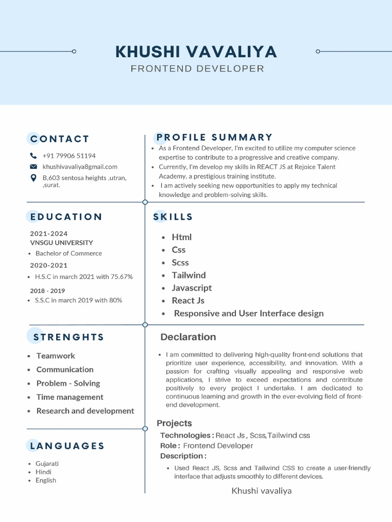 Khushi Resume | PDF