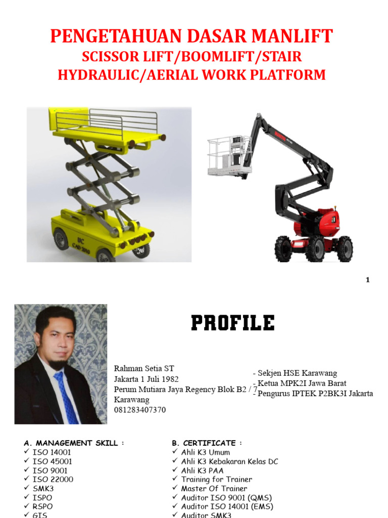 Dasar Pengetahuan Manlift dan Scissor Lift | PDF | Sains & Matematika