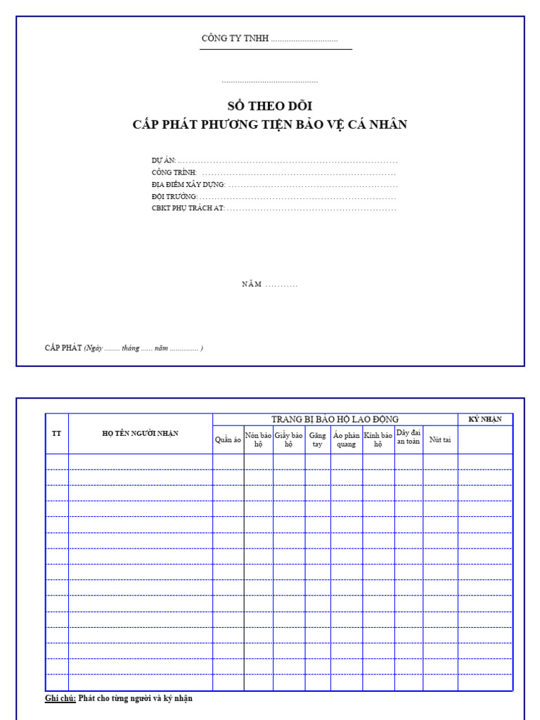 Tailieuxanh Mau So Theo Doi Cap Phat Phuong Tien Bao Ve Ca Nhan 3219 | PDF