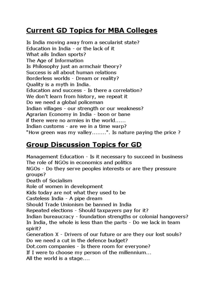 GD Topics | PDF | Marriage | Politics (General)