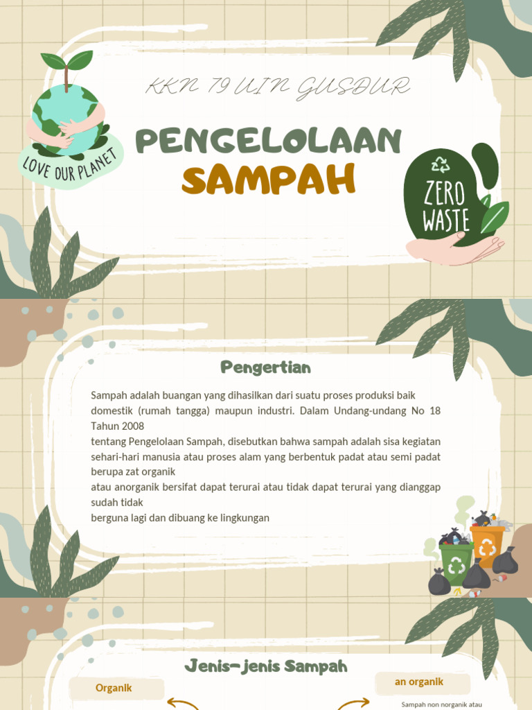Earth Tone Illustrative Waste Management Project Presentation ...