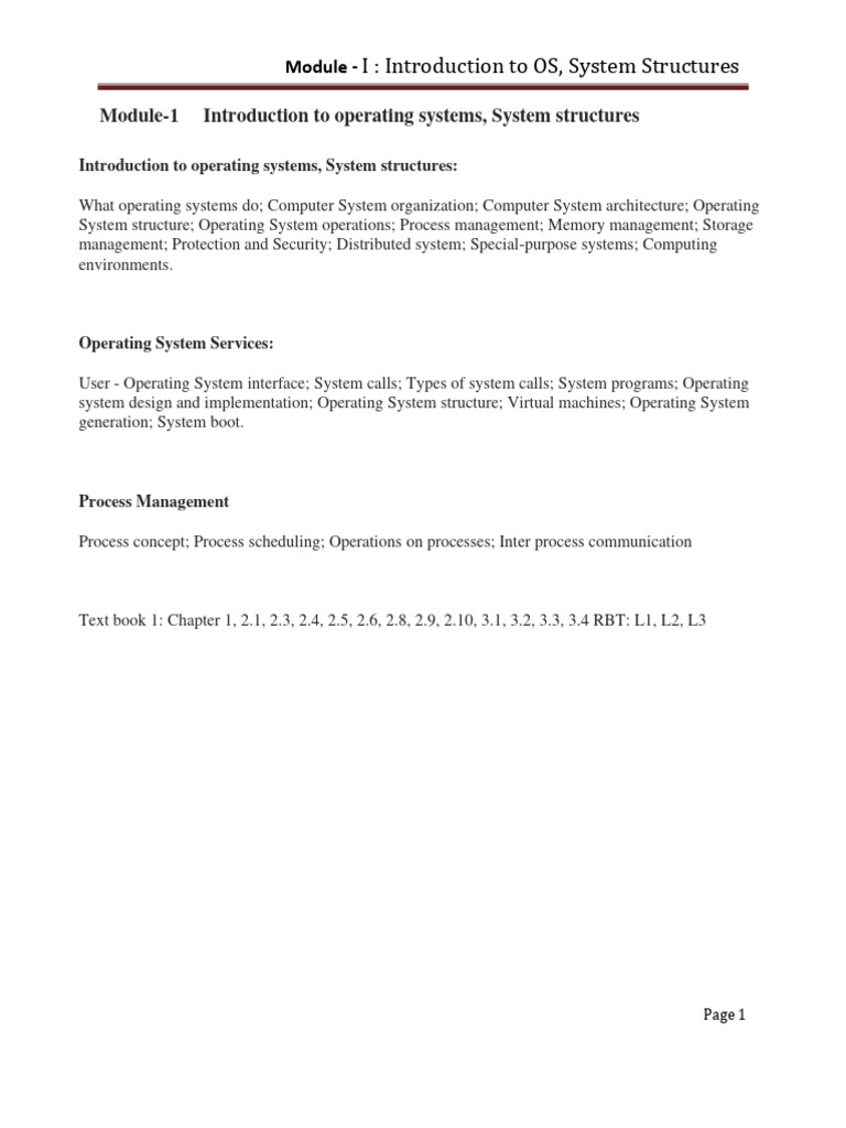 Os Module 1 Notes Pdf Computer Data Storage Operating System 