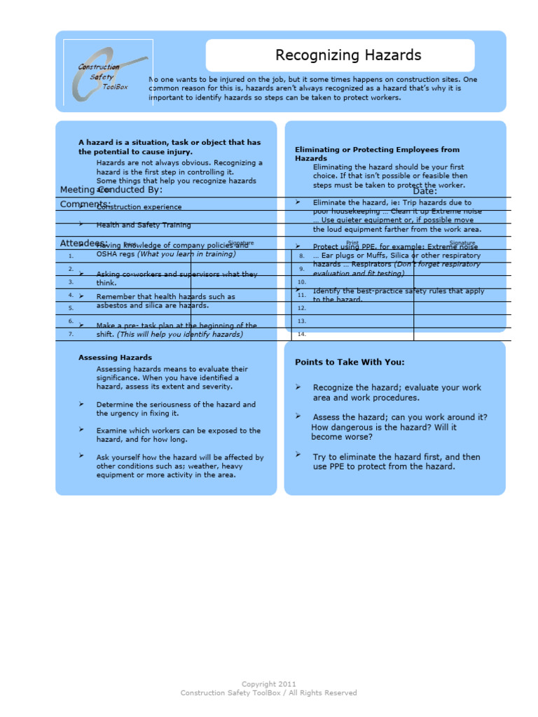 Recognizing Hazards | PDF | Personal Protective Equipment | Hazards