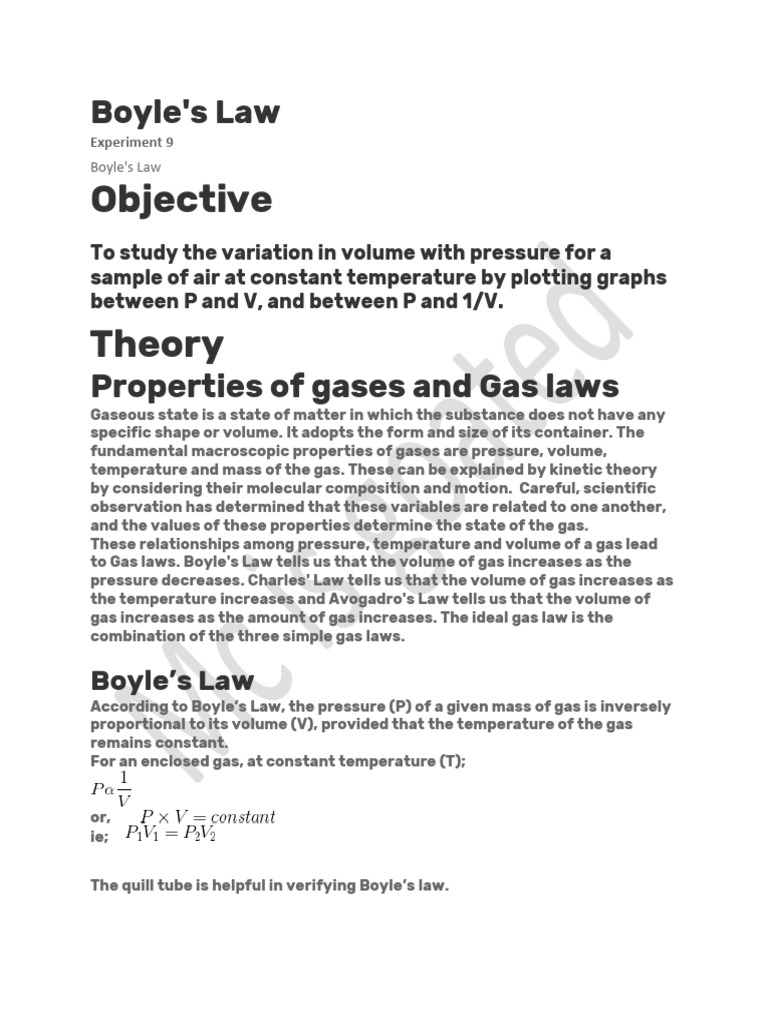 Boyle | PDF | Gases | Pressure