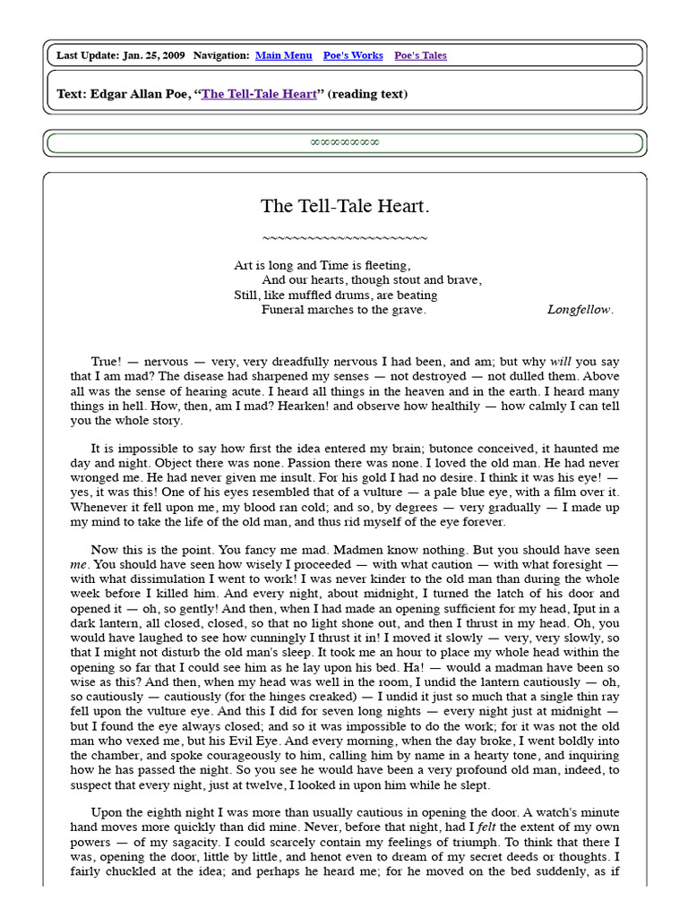 Edgar Allan Poe Society of Baltimore - Works - Tales - The Tell-Tale ...