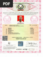 Kcse Certificate | PDF