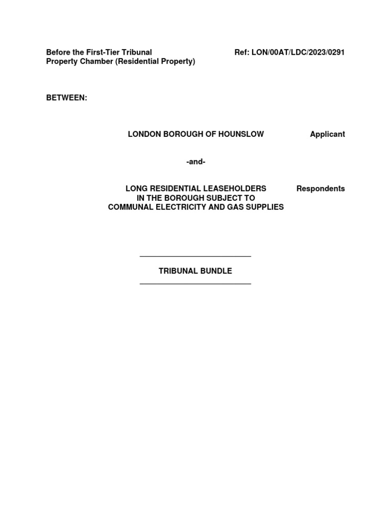 Tribunal Bundle Residential Property Apr24 | PDF | Leasehold Estate ...