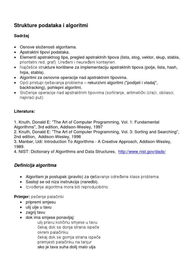 Algoritmi I Strukture Podataka FER | PDF