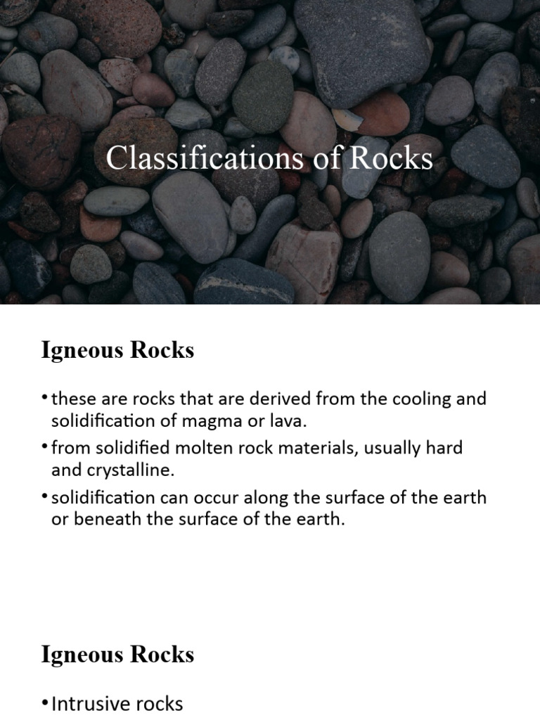 Classification of Rocks | PDF | Rock (Geology) | Sedimentary Rock