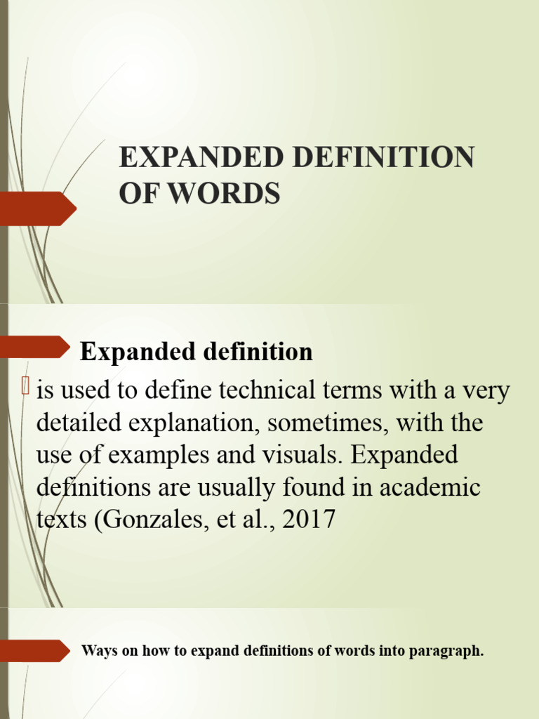 Expanded Definition of Words | PDF | Definition | Information
