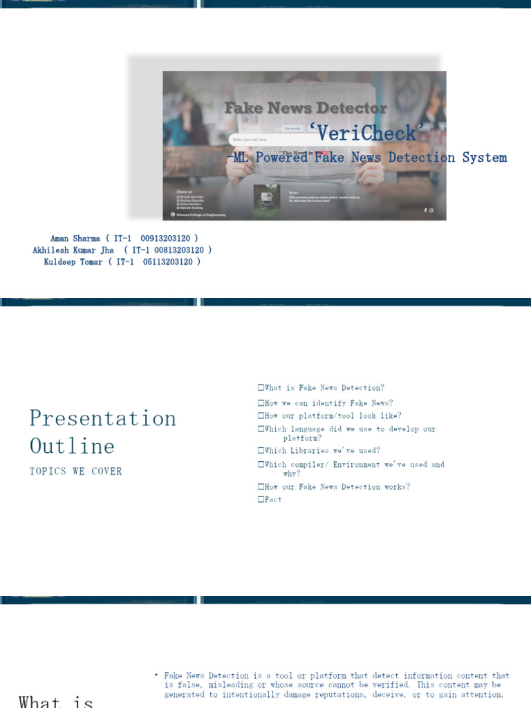 Final Presentation Fake News Detection | PDF | Machine Learning | Python (Programming Language)