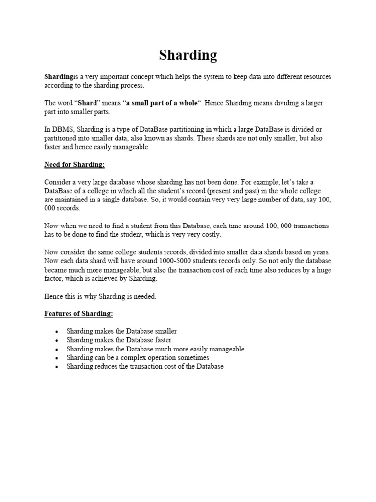 Sharding | PDF