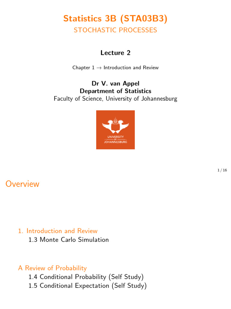 Sta03b3 Lecture 2 Pdf Monte Carlo Method Stochastic