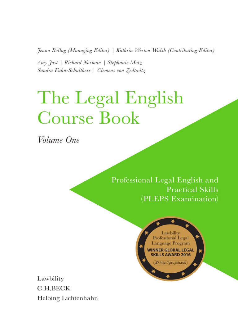 Legal English Course Book Volume One | PDF | Lawyer | Communication