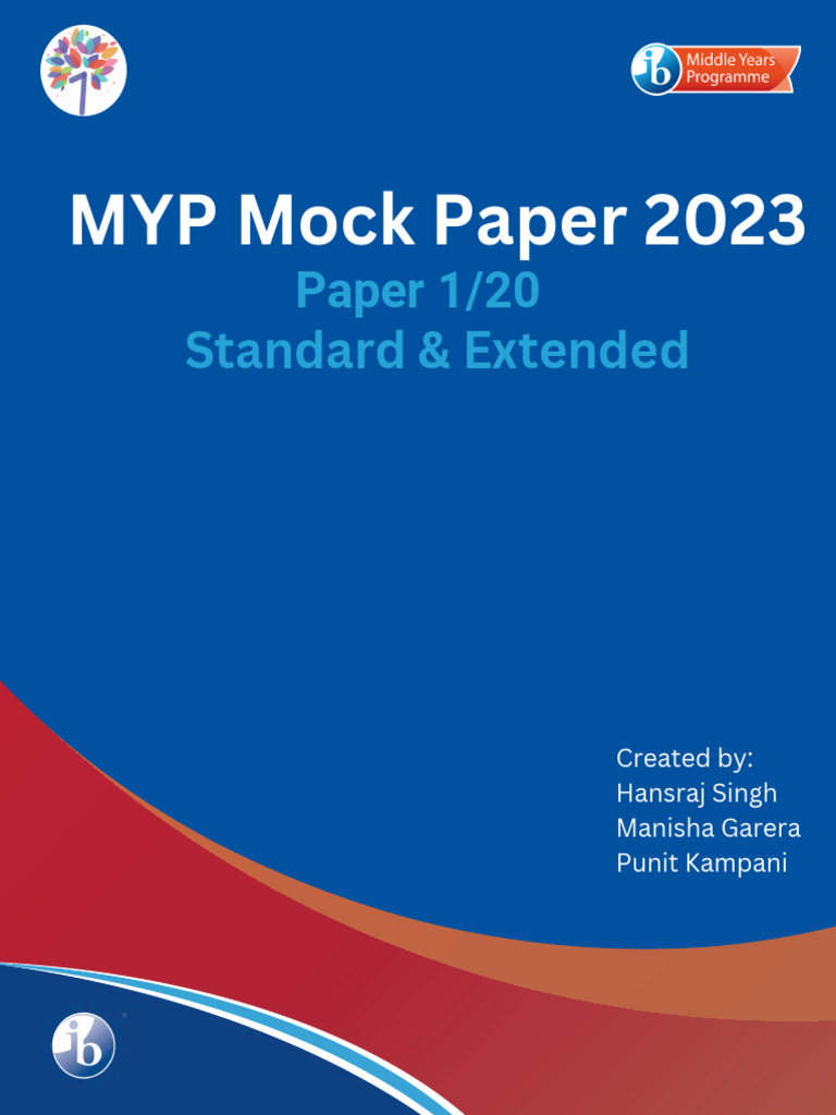MYP Mock Paper 2023 | PDF | Area | Function (Mathematics)