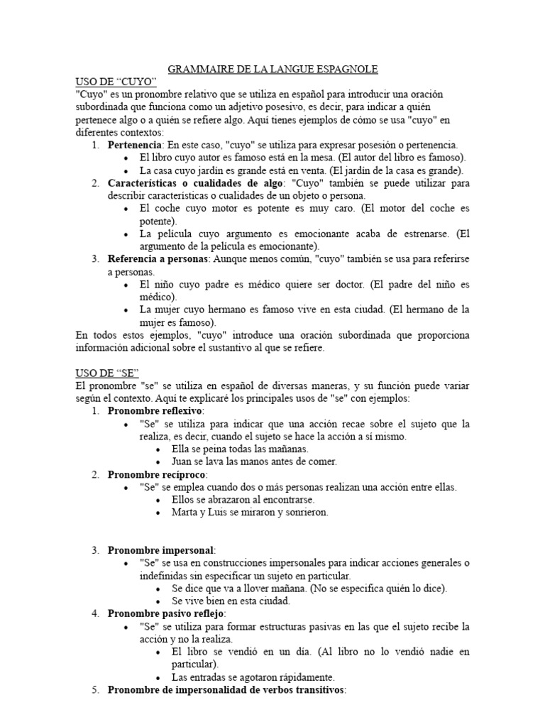 Es Gram Synthese 1 | PDF | Verbo | Adverbio