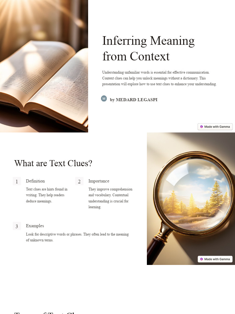 Inferring Meaning From Context | PDF | Reading Comprehension | Applied ...